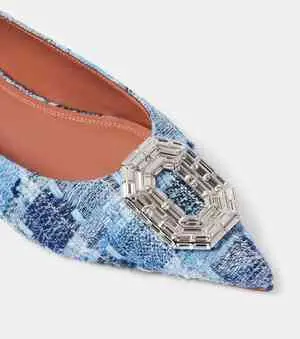 Amina Muaddi Camelia 90 Tweed Pumps