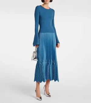 Simkhai Damoni Pleated Midi Dress
