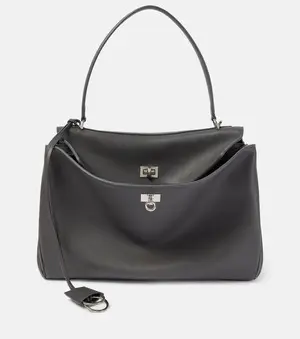 Balenciaga Rodeo Medium Leather Shoulder Bag - Grey