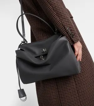 Balenciaga Rodeo Medium Leather Shoulder Bag - Grey