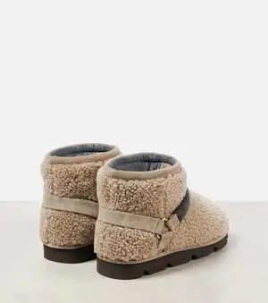 Brunello Cucinelli Monili Beads Shearling Boots