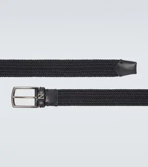 Zegna Woven Leather-trimmed Belt
