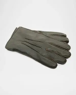 Portolano Deerskin Leather Gloves - Brown