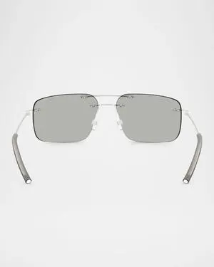 Moncler Moncler Rectangular Sunglasses Matte Silver