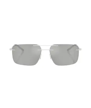 Moncler Me4003 Rimless Rectangle Sunglasses - Matte Silver