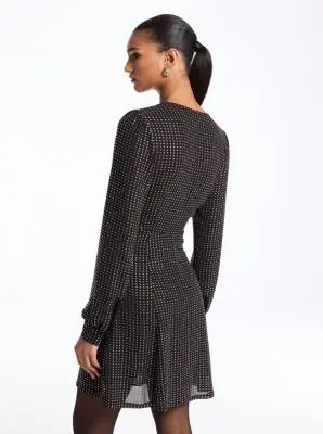 Michael Kors Rhinestone Georgette Mini Dress