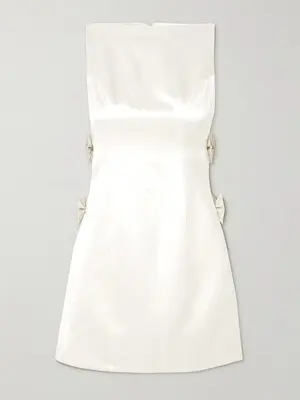 Retrofete Nadine Cutout Satin Mini Dress - White