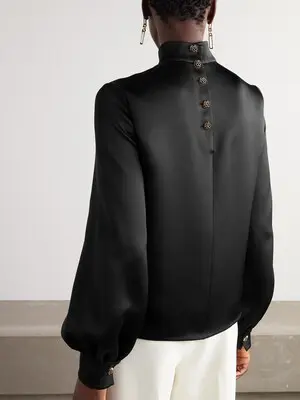 Loro Piana Carys Embellished Silk-satin Blouse