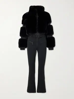 Goldbergh Lieke Belted Faux-fur Ski Suit - Black