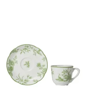 Bernardaud Albertine Moka Tea Cup And Saucer - Green