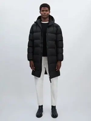 Rains Long Hooded Puffer Jacket