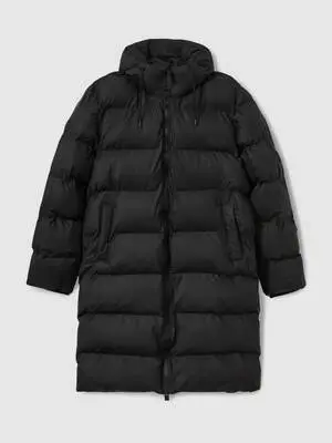 Rains Long Hooded Puffer Jacket