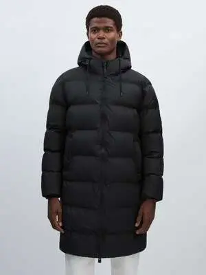 Rains Long Hooded Puffer Jacket