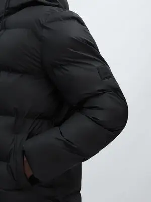 Rains Long Hooded Puffer Jacket