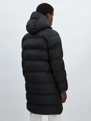 Rains Long Hooded Puffer Jacket