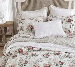 Laura Ashley Ashfield Red-green King Comforter Ham Set