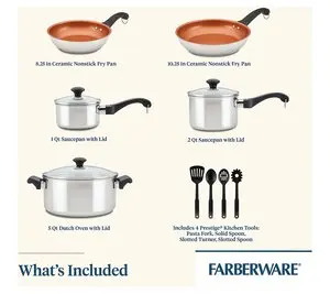 FARBERWARE Classic Traditions 12pc Stainless Co Okware Set