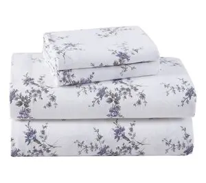 Laura Ashley Jessika Purple King Flannel Sheet Et - One-color