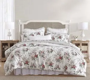 Laura Ashley Ashfield Red-green Twin Comforter Ham Set - One-color