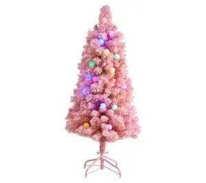 NEARLY NATURAL 4' Pink Cashmere Christmas Tree By - One-color