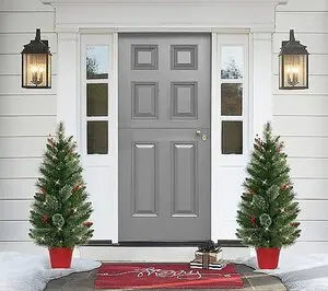 PULEO INTERNATIONAL Set Of 3.5ft Potted Christmas Tree - One-color