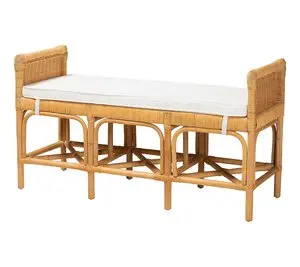 BALI & PARI Nairi Natural Brown Rattan Bench - One-color