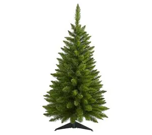 NEARLY NATURAL 3' Pine Christmas Tree With 50 Lights By
