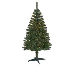NEARLY NATURAL 4' Christmas Tree With 100 Clear Led Lights By - One-color
