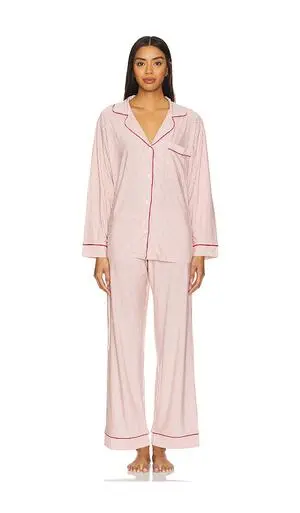 Eberjey Eberjey Gisele Printed Long Pj Set In Red. Duo Stripe Haute Red