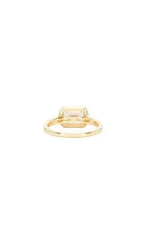 Shashi Emerald Cut Bezel Ring - Gold