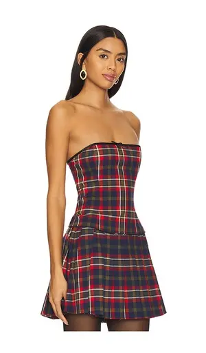 Majorelle Lara Top - Red Multi Plaid