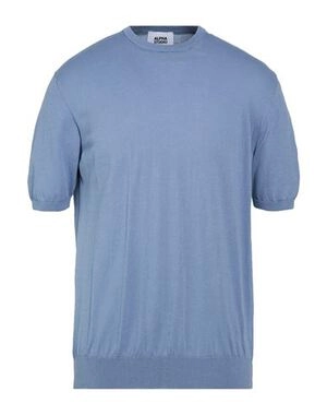 Alpha Studio ALPHA STUDIO Cotton Knit Sweater Light Blue