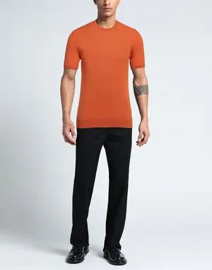 Alpha Studio Cotton Knit Sweater - Mandarin