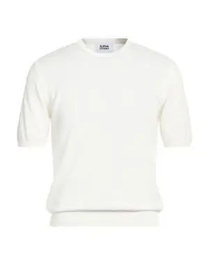 Alpha Studio Cotton Knit Sweater - White