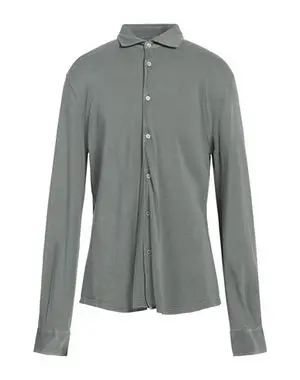 Fedeli Man Shirt Midnight Blue Size 36 Organic Cotton Sage Green