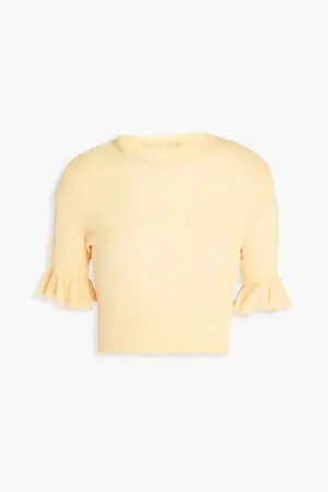Ulla Johnson Patti Cropped Ribbed-knit Top