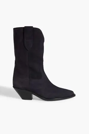 Isabel Marant Étoile Dahope Suede Cowboy Boots - Midnight Blue