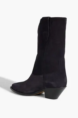 Isabel Marant Étoile Dahope Suede Cowboy Boots - Midnight Blue