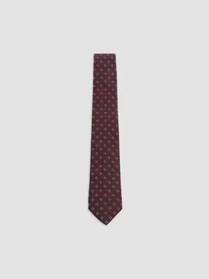 Valentino Garavani Valentie Micro-check Silk Tie - Maroon