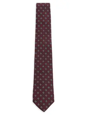 Valentino Garavani Valentie Micro-check Silk Tie Neutral