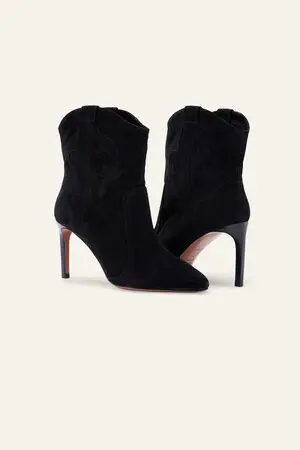 Ba&sh Caitlin Suede Ankle Boots - Black