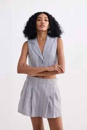 REISTOR Cotton Tweed Skort - Grey