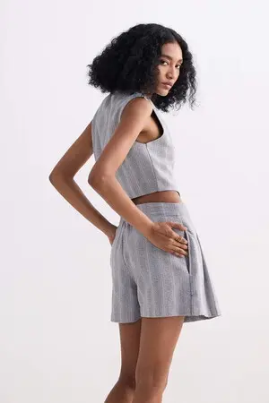 REISTOR Cotton Tweed Skort - Grey