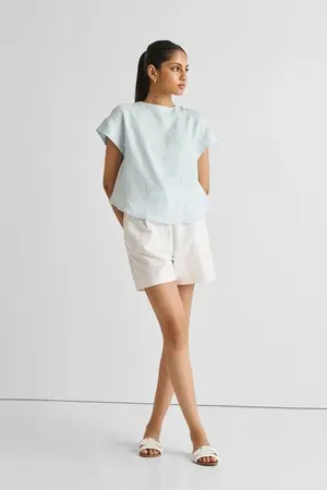 REISTOR Cap-sleeved Everyday Top - Blue