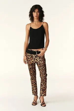 Ba&sh Ba&sh Cheto Leopard Print Slim Pants - Brown / Neutral
