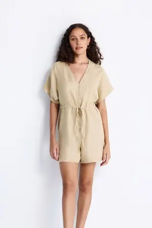 REISTOR Reistor V-Neck Drawstring Romper Neutral