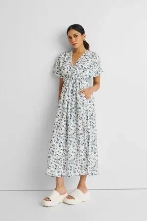 REISTOR Gathered Maxi Dress - Floral