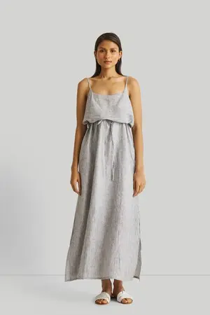 REISTOR Strappy Pin Detailed Maxi Dress - Stripe