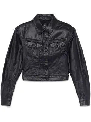 MUGLER Wax-effect Denim Jacket - Blue