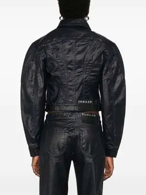 MUGLER Wax-effect Denim Jacket